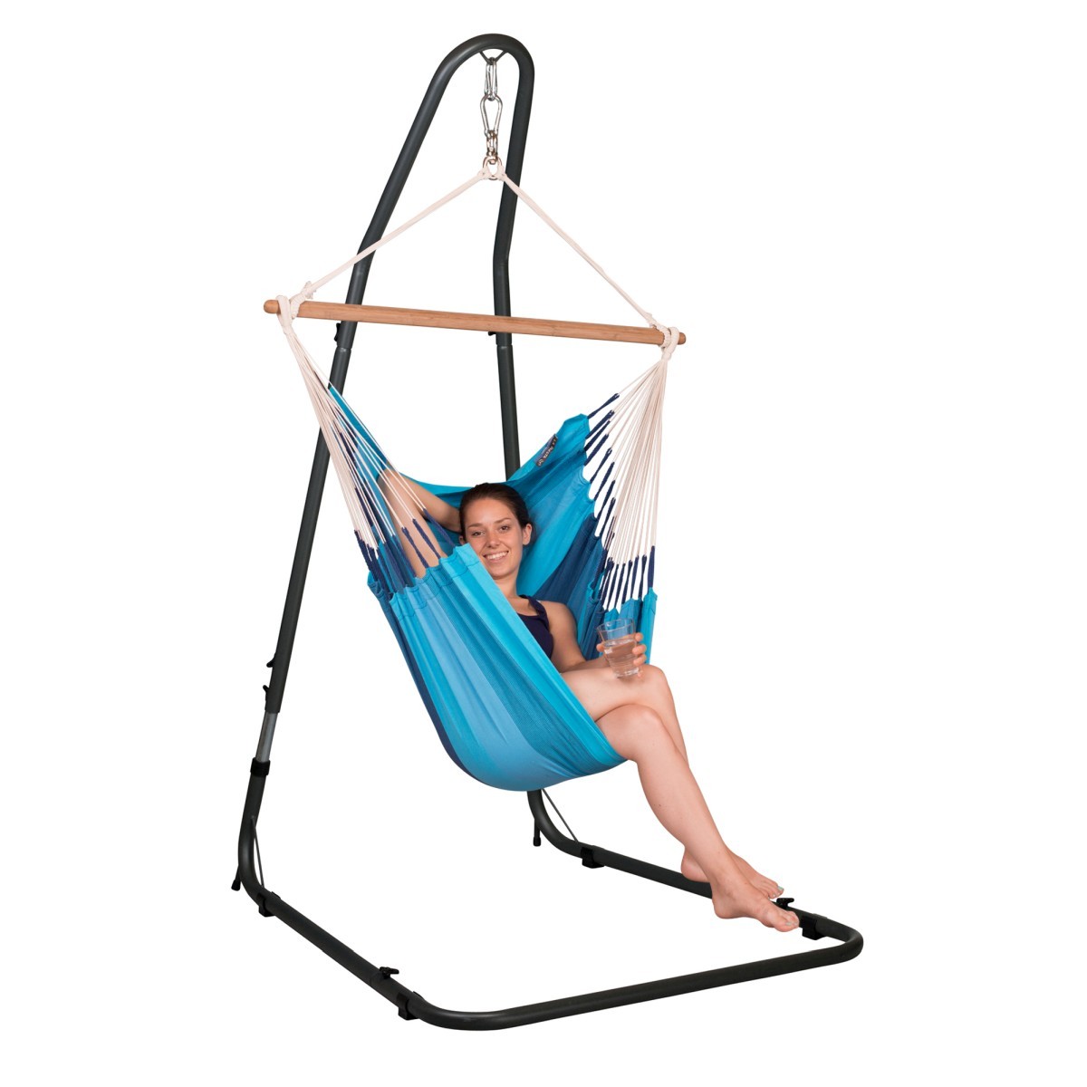 LA SIESTA - Chaise-Hamac Basic ORQUIDEA lagoon + Support MEDITERRÁNEO