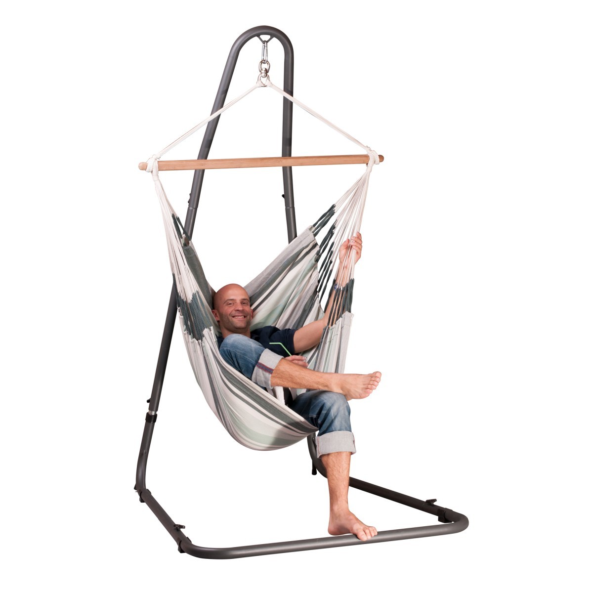 LA SIESTA -Chaise-Hamac Large PALOMA olive + Support pour Chaise-Hamac