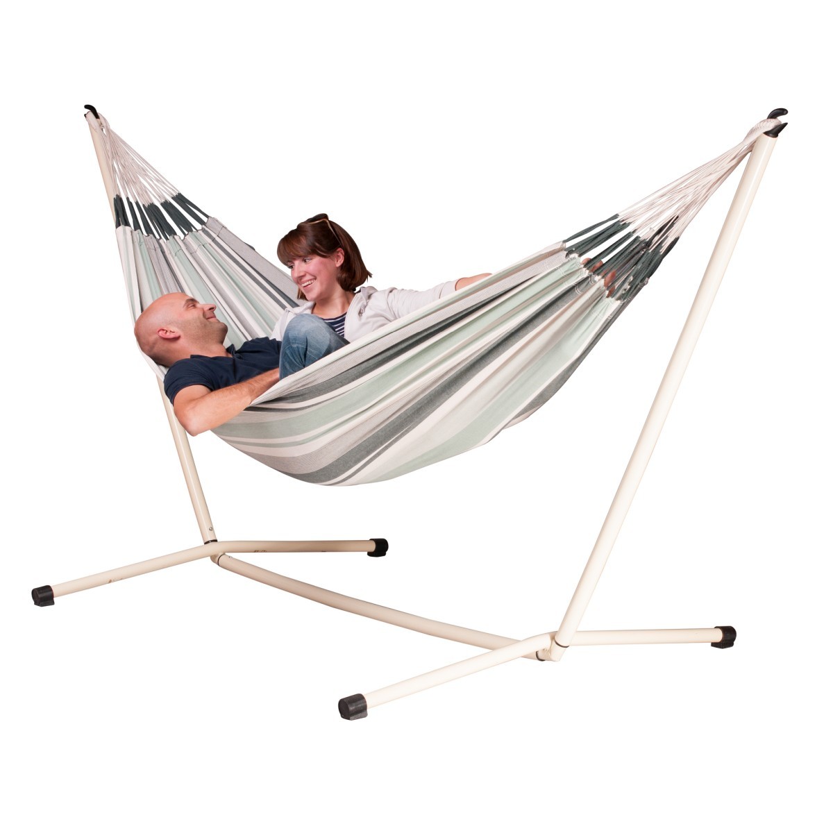 Hamac Double PALOMA olive + Support pour hamac double NEPTUNO